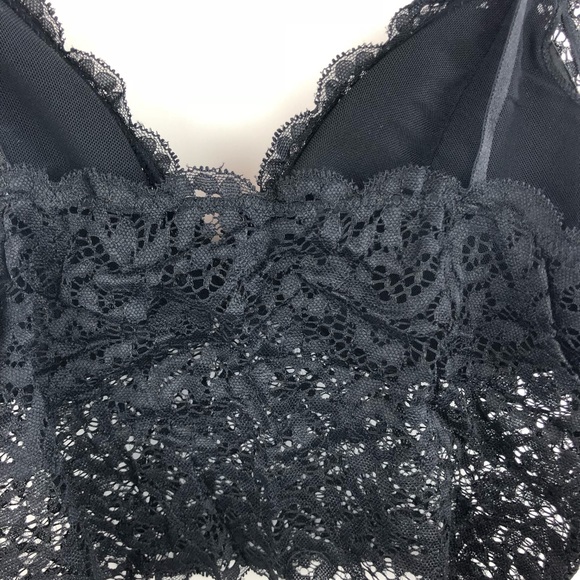 free press | Intimates & Sleepwear | Black Lace Bralette Bra Racerback ...
